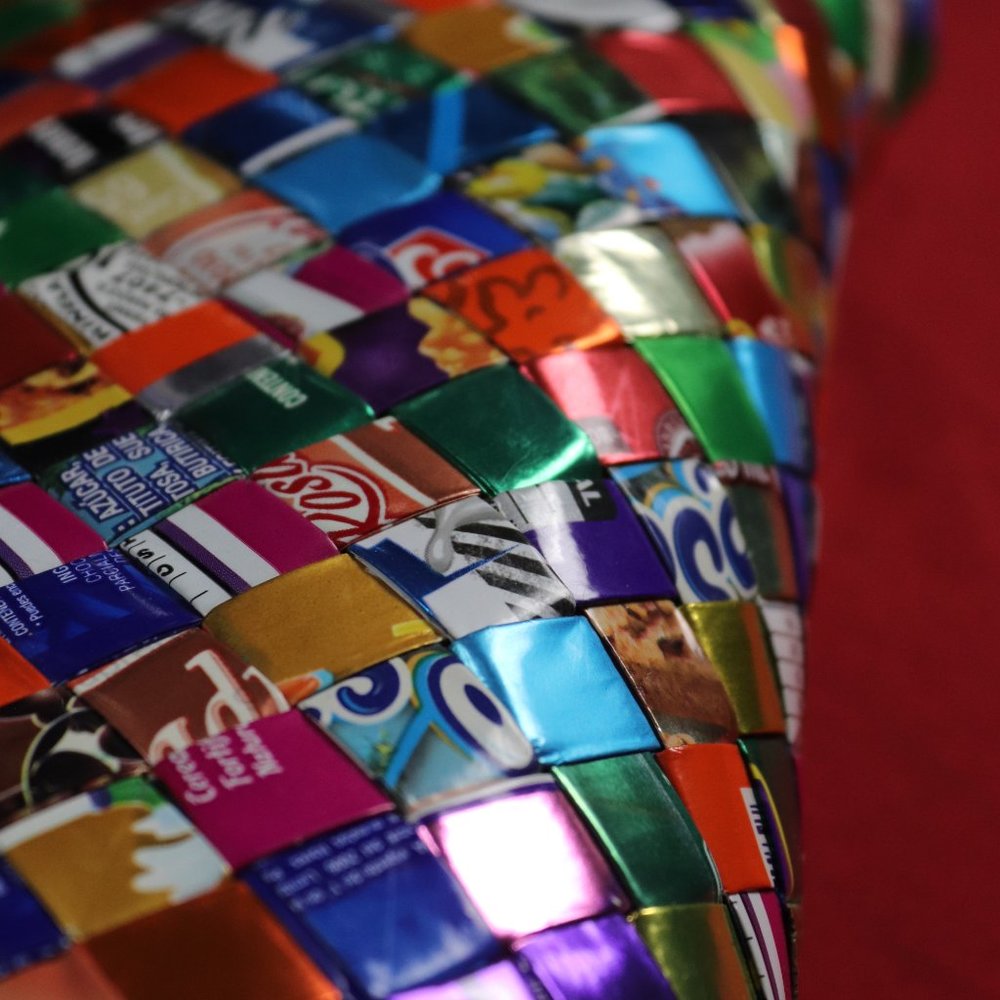Mexican Candy Wrapper Mosaic Bag, Recycle Up-Cycle Ca… - Gem